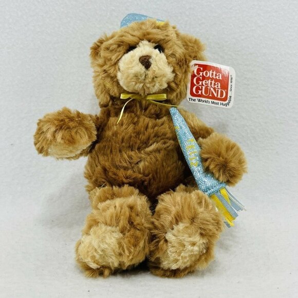Gund | Toys | Gund Confetti Azul Pequeno Bear Plush 8 Brown Soft Toy ...